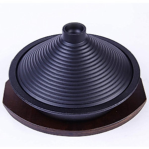 NESKX Ceramic Cooking Pot Casserole Dishes with Lids Large Cooking Tagine,28Cm Tajine with Enameled Cast Iron Base and Cone-Shaped Lid for Different Cooking Styles,Cast Iron Tagine with Tray Casse