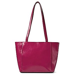 HOBO Haven Tote for Women - Leather Construction with Top Handles, Cotton Lining, Zippered Closure, and Stylish Tote Fuchsia One Size One Size
