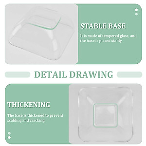 Happyyami 1pc Tempered Glass Rice Bowl Snack Bowl Glass Serving Bowl Glass Mixing Bowl Dessert Plates Glass Fruit Bowl Glass Plates Sauce Dipping Bowls Clear Dessert Plate Food Salad White