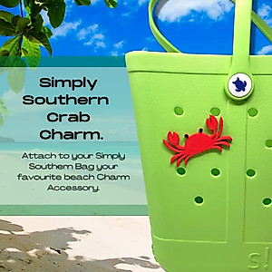 FRESHe BOGLETS - Simply Southern BEACH Charm Accessories - Decorative Charms perfect for your Tote Bag. - Multiple Charms (Crab Charm)