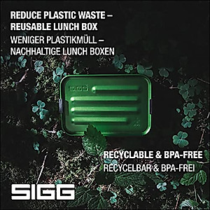 SIGG - Metal Lunch Box - With Food Separator - Dishwasher & Microwave Safe, Leakproof, BPA Free - Aluminum - Plus Green L