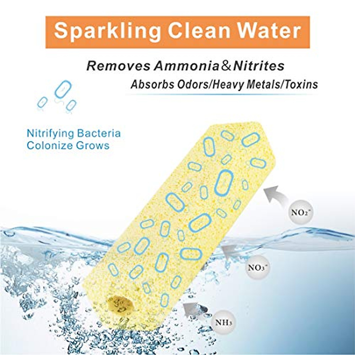 hygger 6.2-Inch Long Aquarium Bio Media Ceramic Filter Media Blocks for Sump Tank Pond Saltwater Aquarium Fish Tank Biological Media (7.9 lbs,40-Pack)