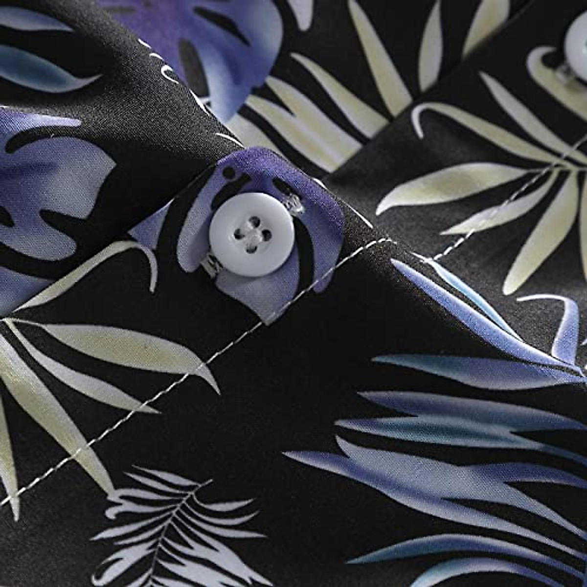 DUOWEI Men's Fashion Casual Sports Loose Hawaiian Short Sleeve Shirt Navy