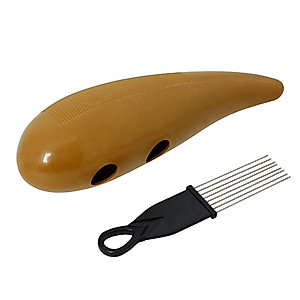 MILISTEN 1 Set Guiro Latin Percussion ABS Guiro Percussion with Scraper Guiro Lp Musical Instrument for Music Lovers Accompaniment Training (Coffee)