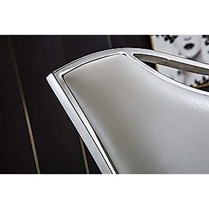 HomVent White Dining Chairs Set of 2 Leatherette Dining Room Chairs with High Back White Silver Dinner Chair Modern Kitchen Chair for Dining Table Kitchen Chairs with Chrome Legs Dining Table Chairs