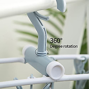 THIDARGO 2 PCS Small Clothes Underwear Drying Racks 12 Clips 360° Rotatable Hook Hanging Drying Rack Foldable Portable Hangers for Drying Gloves Bras Baby Clothes Towel Socks (1Blue+ 1Purple)