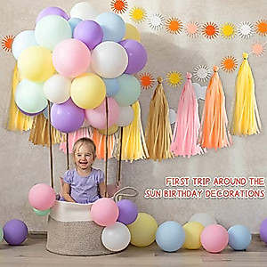 20 Pcs Boho Sun Garland Felt First Trip Around The Sun String Banner Hippie Boho Sun Party Supplies Indoor Outdoor Party Decoration for Baby Shower Wedding Birthday Party Decorations (Sun)