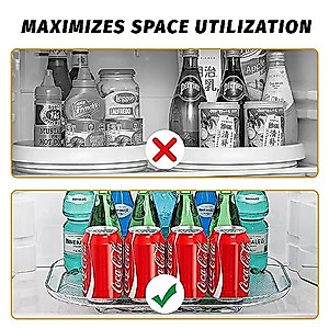 Square Turntable Organizer (15.67x 11.73 inches), Turntable Organizer for Refrigerator, countertop Condiment Storage Rack for Kitchen, Pantry, cabinets, Dining Table (1PC)