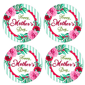 FLYAB Happy Mother's Day Labels Stickers,1.5" Flowers Mother's Day Gift Tag Stickers,Farmhouse Mother's Day Gift Labels for Gift Wrap Box Envelope Seals Card Party Favor,36PCS