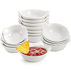 Elsjoy 16 Pack 2 Oz Ceramic Dip Bowls, Ceramic Pinch Bowls Mini Dipping Bowls Sauce Dishes, Small Dipping Dishes Mini Prep Bowls for Soy Sauce, Ketchup, BBQ