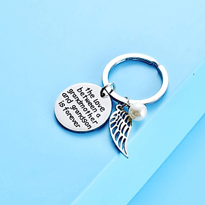 malyunin Grandmother Keychain Grandmom Gifts from Grandson The Love Between Grandmother And Grandson is Forever Keychain Grandmother Grandson Gifts for Valentines Christmas Birthday