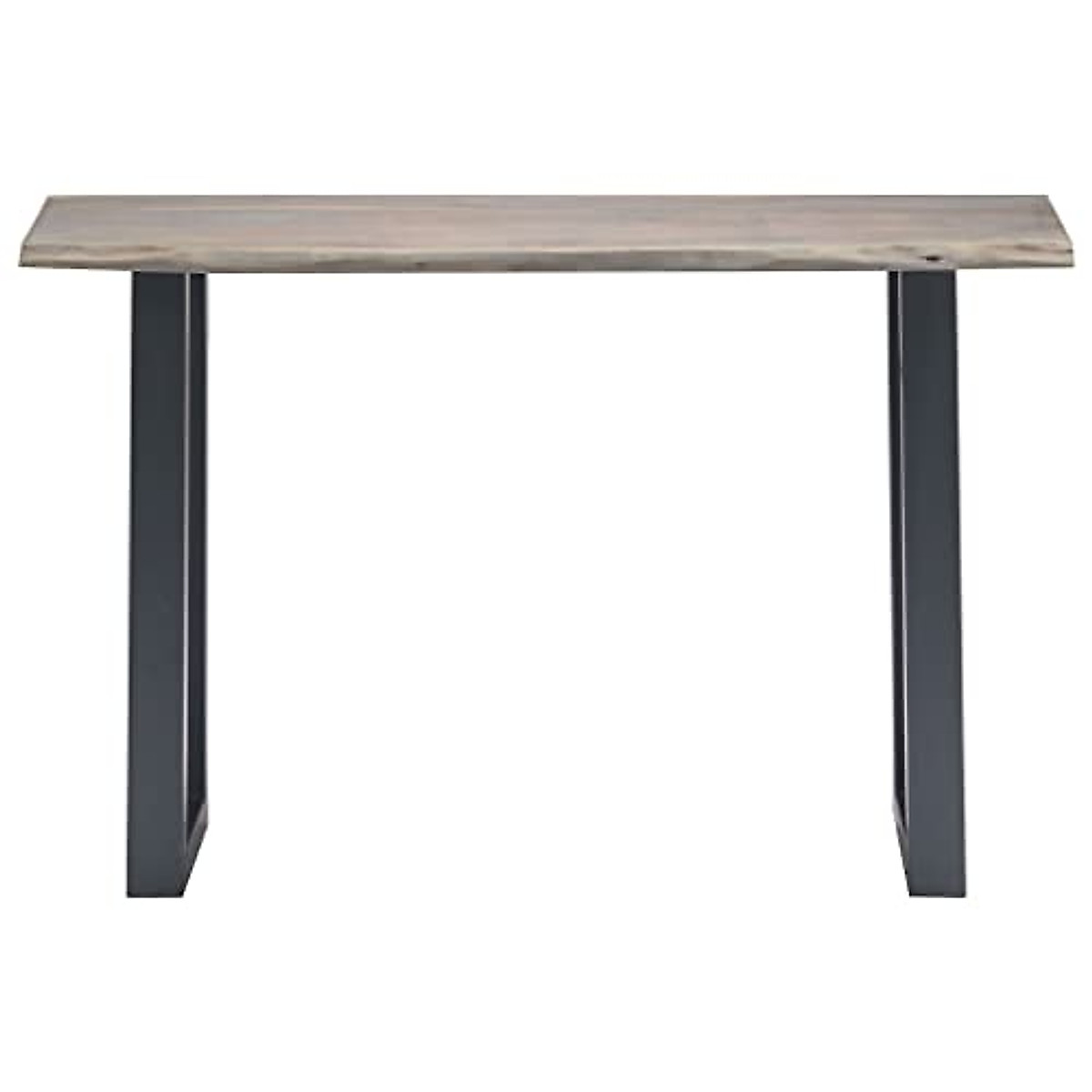 QJBSAVVA Console Table Gray 45.3"x13.8"x29.9" Solid Acacia Wood and Iron,Garden Tables Bedside Table Hallway Tables Entry Tables Suitable for Home, Office, Bedroom, Meeting Room