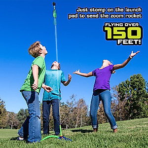 Zing Zoom Rocketz Refills 6 Pack, Soft and Safe Rocket Replacement, Launch up to 150 Feet Zoom Rocketz Launcher, No Batteries Required, for Kids Ages 8 and Up