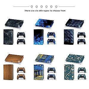 PS5 Skin Digital Edition Console and Controller, PS5 Stickers Vinyl Decals for Playstation 5 Console and Controllers, Digital Edition (Flame)