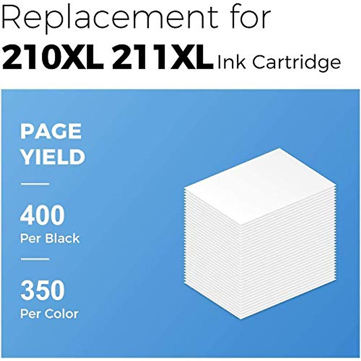 210XL 211XL MYCARTRIDGE 210 211 Remanufactured Ink Cartridge (Black Tri-Color, 2 Pack) Use for PIXMA MP490 MP495 MP250 Printer