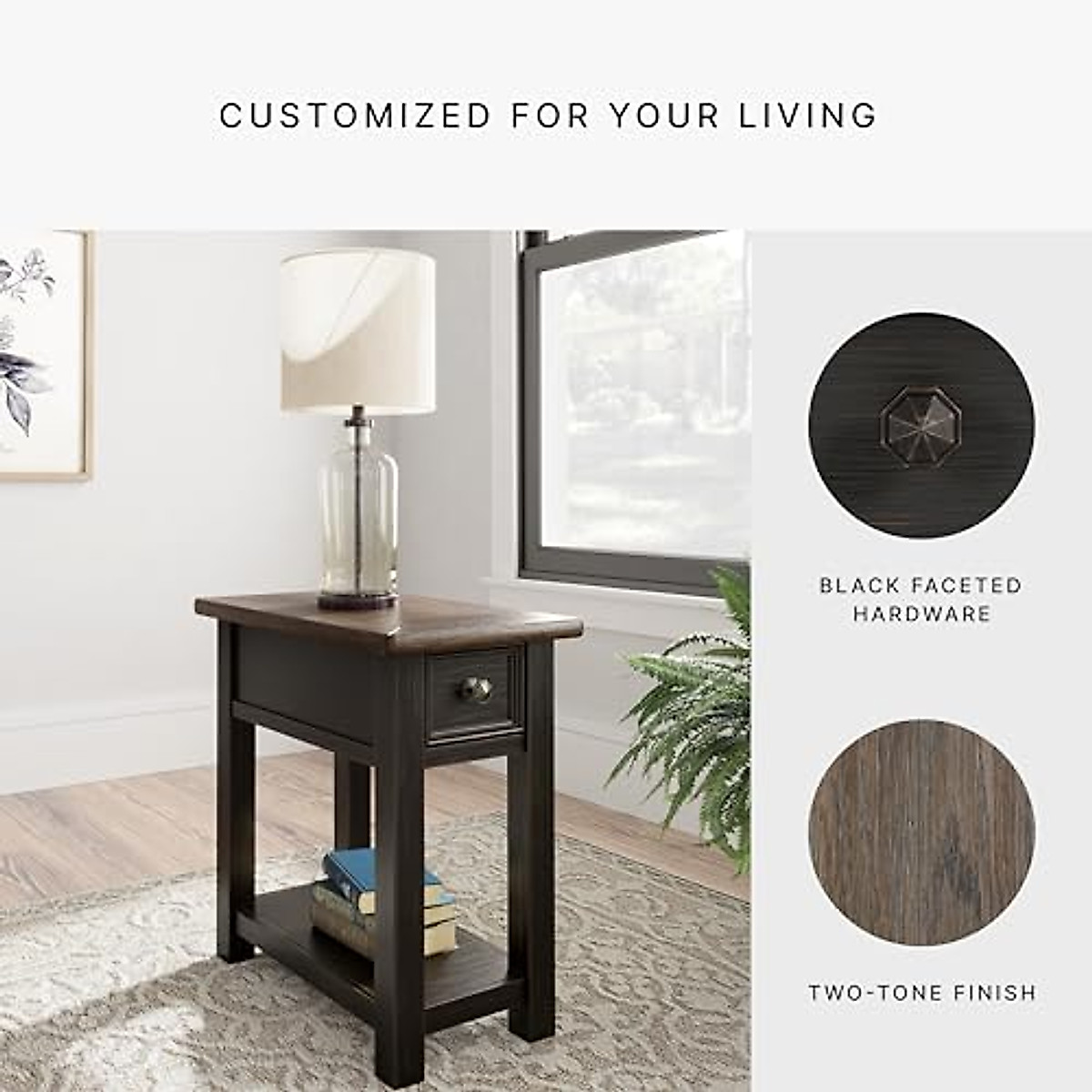 Signature Design by Ashley Tyler Creek Chair Side End Table, Light Brown & Whitewash