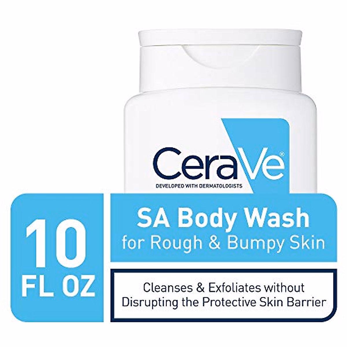 CeraVe Body Wash with Salicylic Acid | 10 Ounce | Fragrance Free Body Wash to Exfoliate Rough and Bumpy Skin | ⭐️ Exclusive