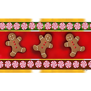 Toland Home Garden 800099 Gingerbread Men Winter Door Mat 18x30 Inch Christmas Outdoor Doormat for Entryway Indoor Entrance