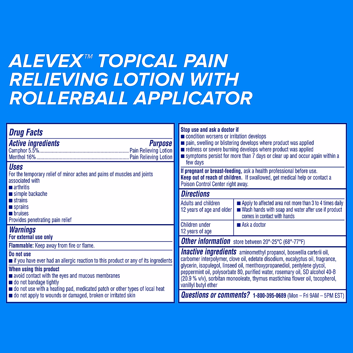 Aleve Pain Relieving Lotion with Rollerball 2.5 oz (Pack of 3)
