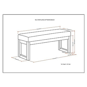 SIMPLIHOME Milltown 45 Inch Wide Contemporary Rectangle Large Ottoman Bench in Tanners Brown Vegan Faux Leather, For the Living Room and Bedroom