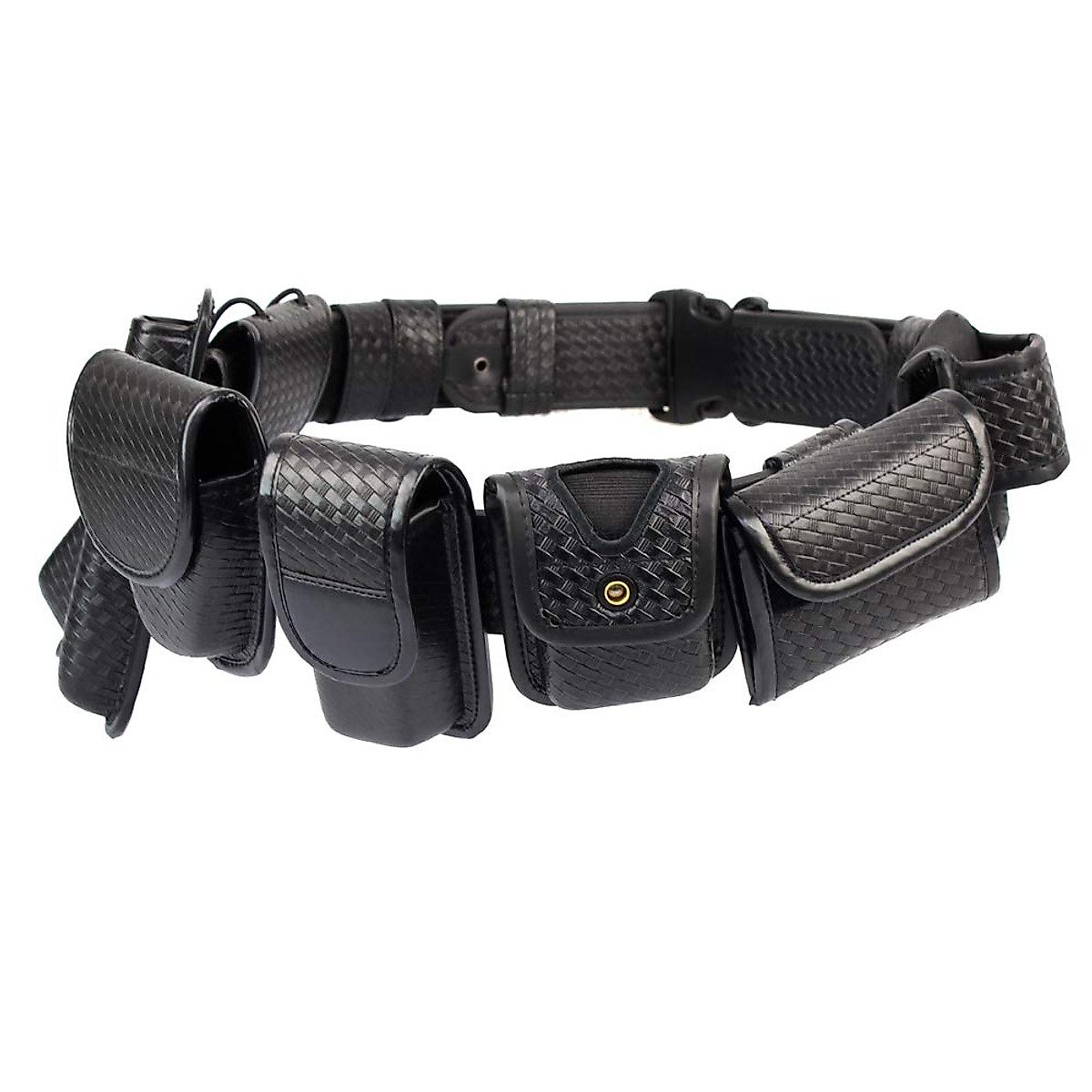 LytHarvest 9-in-1 Police Duty Belt Kit with Pouches, Law Enforcement Utility Belt Rig, Modular Security Guard Equipement Utility Belt,Basketweave (Medium)