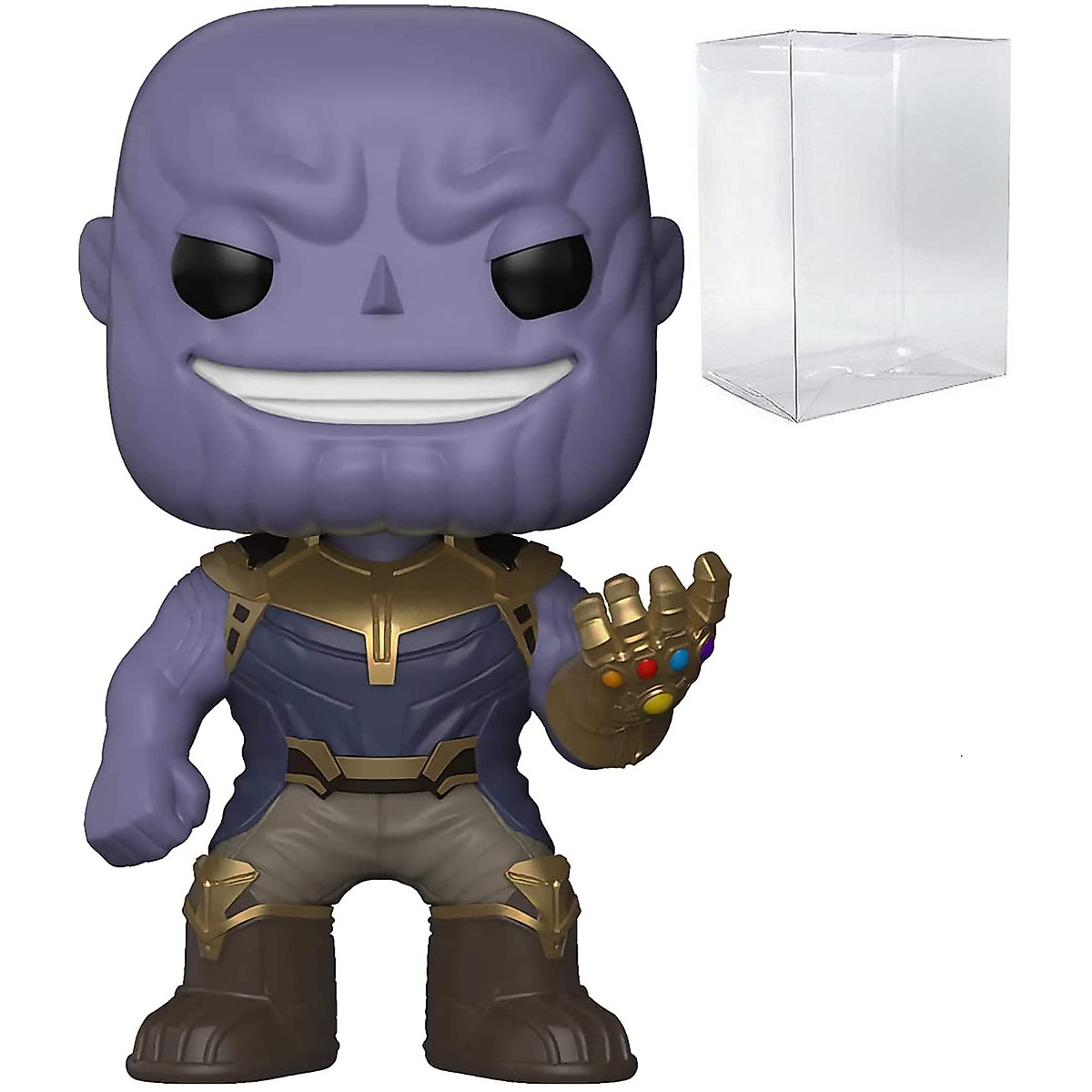 POP Marvel: Avengers Infinity War - Thanos with Infinity Gauntlet Funko Pop! Vinyl Figure (Bundled with Compatible Pop Box Protector Case), Multicolored, 3.75 inches