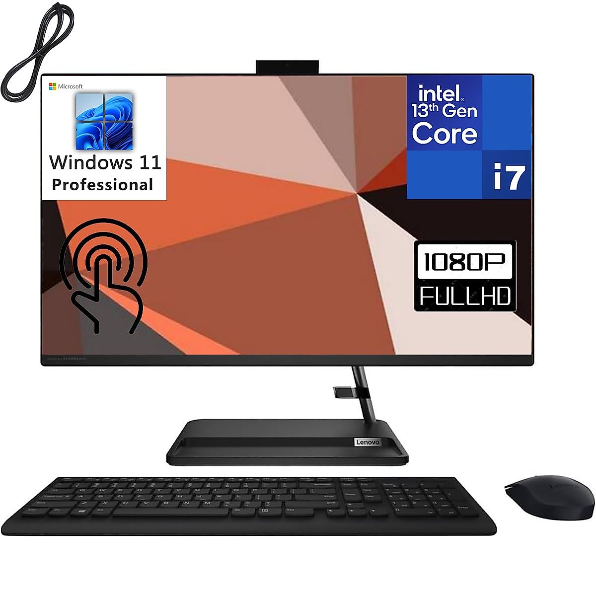 Lenovo IdeaCentre AIO 3 27" Touchscreen FHD Business All-in-One Desktop Computer, 13th Gen Intel 10-Core i7-13620H, 64GB DDR4 RAM, 1TB PCIe SSD, WiFi 6, Bluetooth 5.1, Keyboard & Mouse, Windows 11 Pro