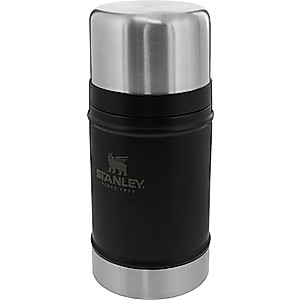 Stanley Classic Legendary Large Food Jar 24 oz | Vacuum Insulated Thermos Food Container | Wide Mouth Screw On Lid | Packable for Travel | Stainless Steel with Leakproof Lid | BPA-Free | Matte Black