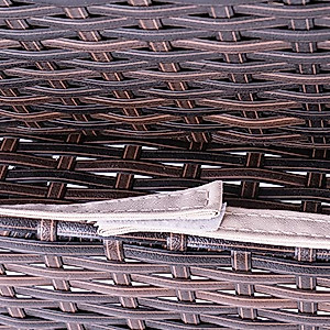 HARBOURSIDE Patio Rattan Dining Chair Set of 2, Indoor Outdoor Weather-Resistant Brown Wicker 2 Pieces Club Chairs with Cushions & Armrest