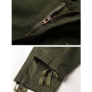 AKARMY Womens Cargo Pants with Pockets Outdoor Casual Ripstop Camo Military Combat Construction Work Pants ArmyGreen