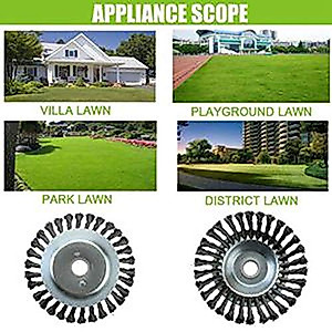 YILUFA Steel Wire Trimmer Head,Stainless Steel Garden Lawn Mower Blade Grass Trimmer Brush Cutter Head Accessory,(7.87in)