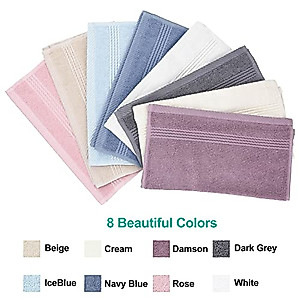 East'N Blue Lara Turkish Cotton Washcloths for Quick Dry, Extra Soft and Absorbent, 4 Pack Washcloth Set (Cream)