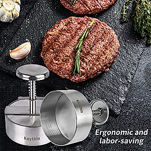 Koythin Burger Press, Adjustable Hamburger Patty Maker, Non Stick Patties Making Molds Suitable for Beef, Vegetables, Burgers and Cooking, Ideal for BBQ and Homemade Hamburger (Diameter 11.5cm)