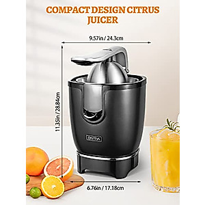 OSTBA Citrus Juicer Electric, Orange Juicer with Two Cones, Lemon Lime Grapefruit Orange Juice Squeezer, Anti-drip Spout, Stainless Steel Handle, Easy to Clean and Use