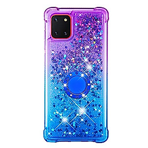 SZYZ Samsung Galaxy A81 Phone Case,Samsung Galaxy Note 10 Lite Case,Samsung Galaxy M60S Case, Glitter Quicksand Gradient Kickstand Shell for Samsung Galaxy A81/Note 10 Lite/M60s,LS Purple Blue