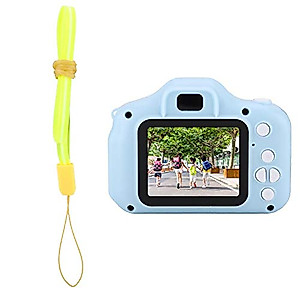 Children's Camera, X2 Mini Portable One-Button 2.0 inch IPS Color Screen Children's Digital Camera HD 1080P Camera Replacement TF Memory Card with A Neck Lanyard Gift (Blue)