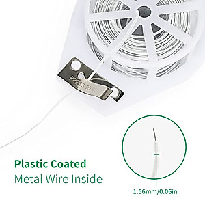 KINGLAKE 328 Feet Plastic Plant Twist Tie White Garden Plants Tie Multi-Use for Secure Vines,Plants