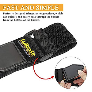 LuBanSir Cinch Straps - 2" x 18" (6 Pack) Elastic Hook and Loop Storage Straps with Buckle for Bicycle, Truck, Boat and More for Extension Cords, Ropes, Hoses Organization - Black