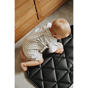 Uniklook Padded Baby Portable Changing pad Mat | Playmat Baby Toddler Infant | Tummy Time Mat Crawling Play Time | Waterproof Baby Infant Floor Mat 30" x 16" (Black)