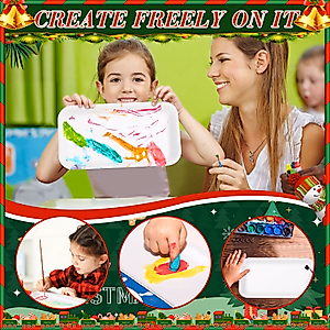 EBOOT 100 Pcs Foam Meat Trays White Foam Crafts Trays Bulk Disposable Food Plates Rectangle Painting Dish for Halloween Christmas Printmaking DIY Art Supplies, 8.3 x 4.4 x 0.55 Inches