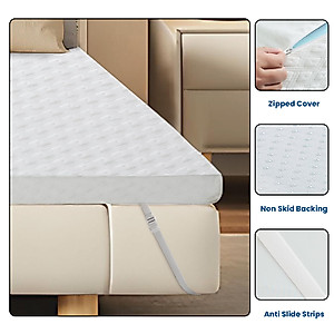 EDILLY 3 Inch Cooling Gel Memory Foam Mattress Topper Full Size, with Removable Soft Cover, Comfort Body Support & Pressure Relief