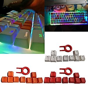 sara-u 9 Keys PBT Backlit Keycaps WASD/ESC/Direction Cherry MX Keycaps With Key Cap Puller For MX Switches Backlit Mechanical Gaming Keyboard, one, Red