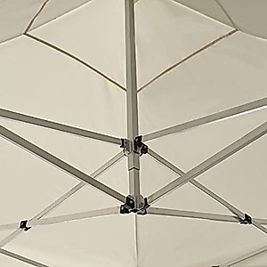 Professional Folding Party Tent Aluminum,Fruit Stand Gazebo,Deck Gazebo,Camping Gazebo,Hardtop Gazebo,Featuring a Folding Design,for Barbeque, Patio, Deck,Garden Party,Markets,9.8'x9.8' Cream