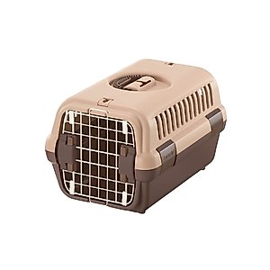 Richell Pet Travel Carrier Size Small in Brown, Travel Carrier or Crate for Dogs & Cats up to 11 lbs.