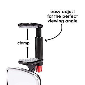 Diono See Me Too Rear View Forward Facing Baby Mirror for Car, Fully Adjustable Driver Mirror with Wide Crystal Clear View, Shatterproof, Crash Tested