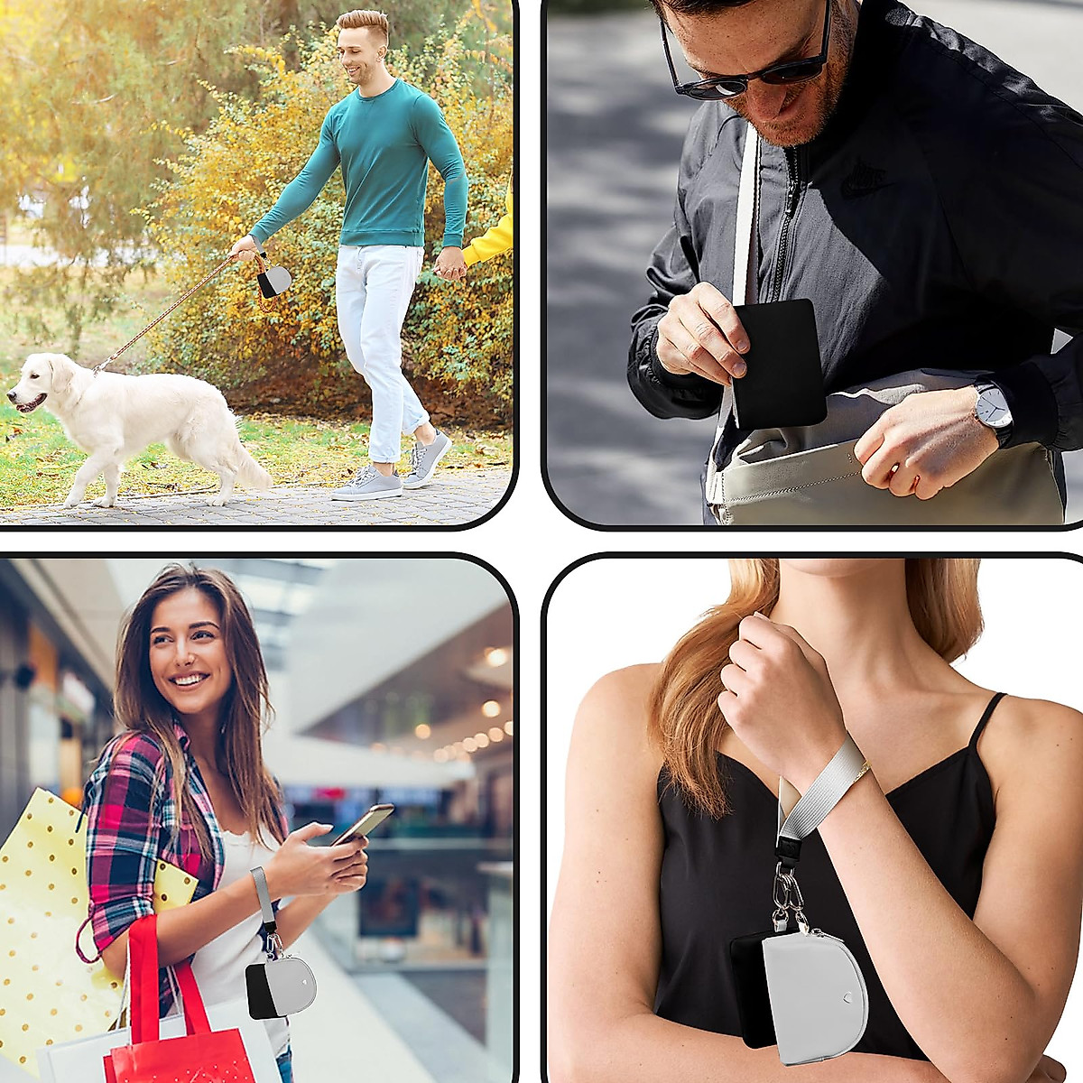 ZRRAJOY Wallet for Woment Dual Pouch Wristlet Portable Wallet Coin Purse Mini Women Coin Pocket(Black+Grey)