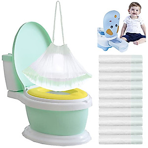 100 Pack Potty Chair Liners Disposable,Drawstring Training Toilet Seat Liner Bags Cleaning Bag for Kids Toddlers Outdoors Travel