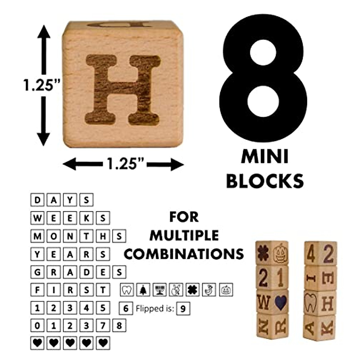 Milestone Mini Blocks | Pregnancy + Newborn +Toddler + Weekly + Monthly + Yearly Age + School Grade + First Holidays
