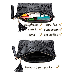 TopTTanBo Lightweight Crossbody Purses for Women Wristlet Shoulder Bag with Tassel Women's Crossbody Handbags (black)