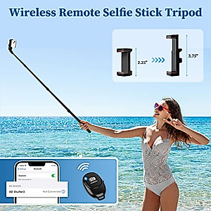 70" Phone Tripod Stand for Recording, Selfie Stick Tripod with Remote Phone Mount, Flexible Travel Tripod for Video Vlogging Photography, Compatible with iPhone Android iPad Cell Phone and Camera